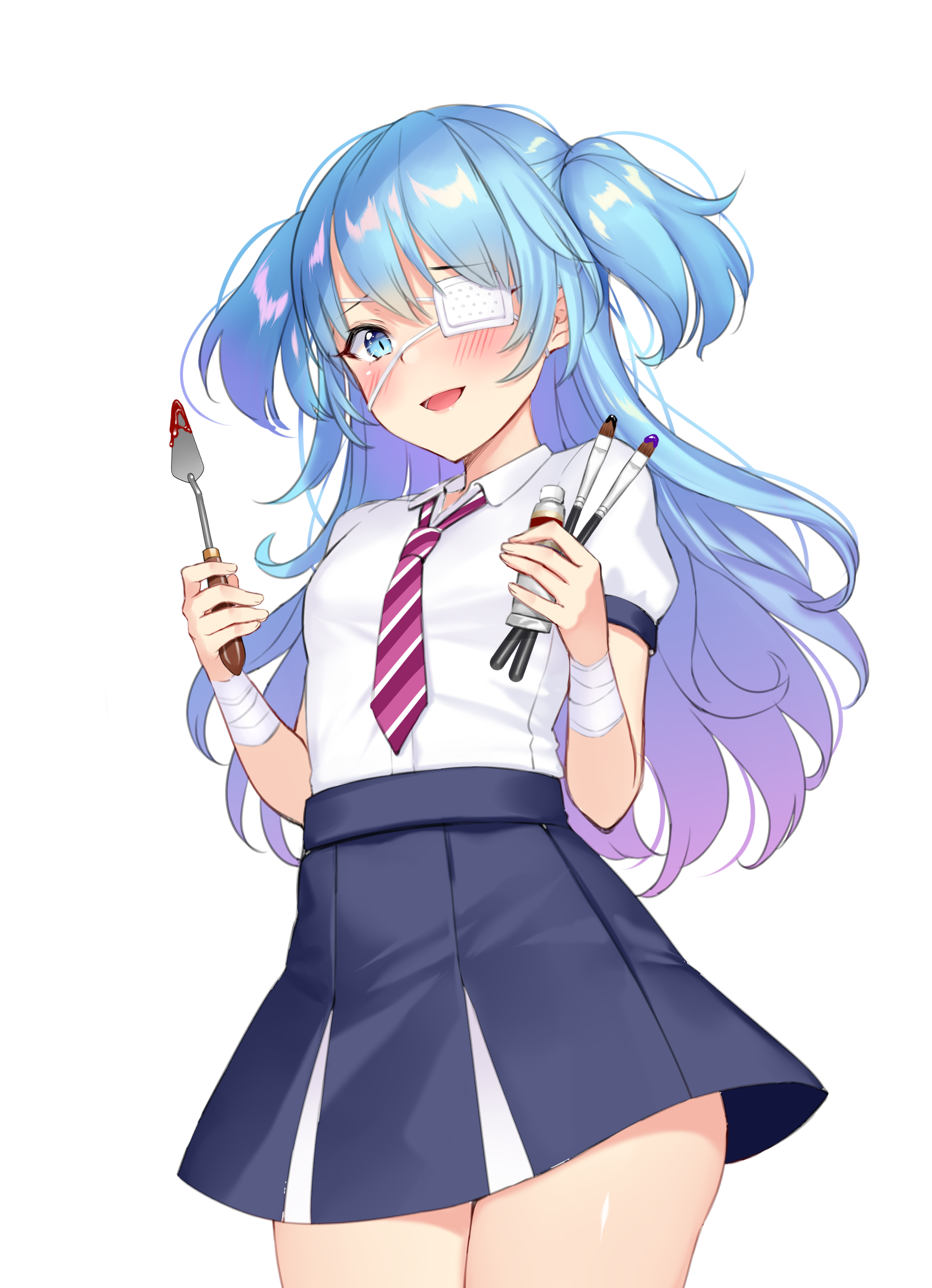 re:shimashima bandages eyepatch seifuku transparent png | #882252 | yande.re